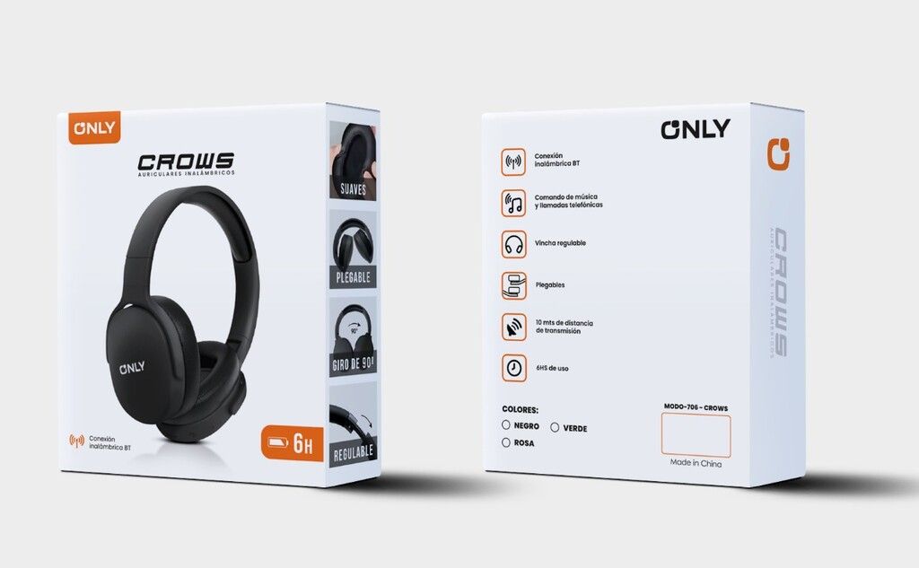 AURICULAR BT MODO-706 CROWS – ONLY – NEGRO – PickCel
